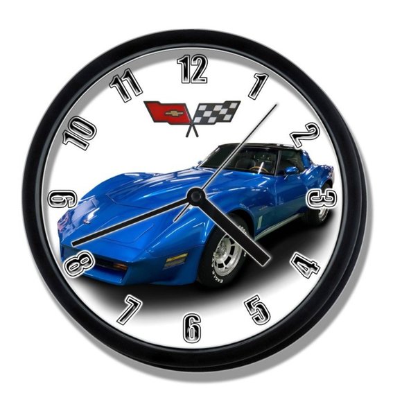 Clock | Wall Decor | Chevrolet Corvette C3 Blue Clock New | Poshmark